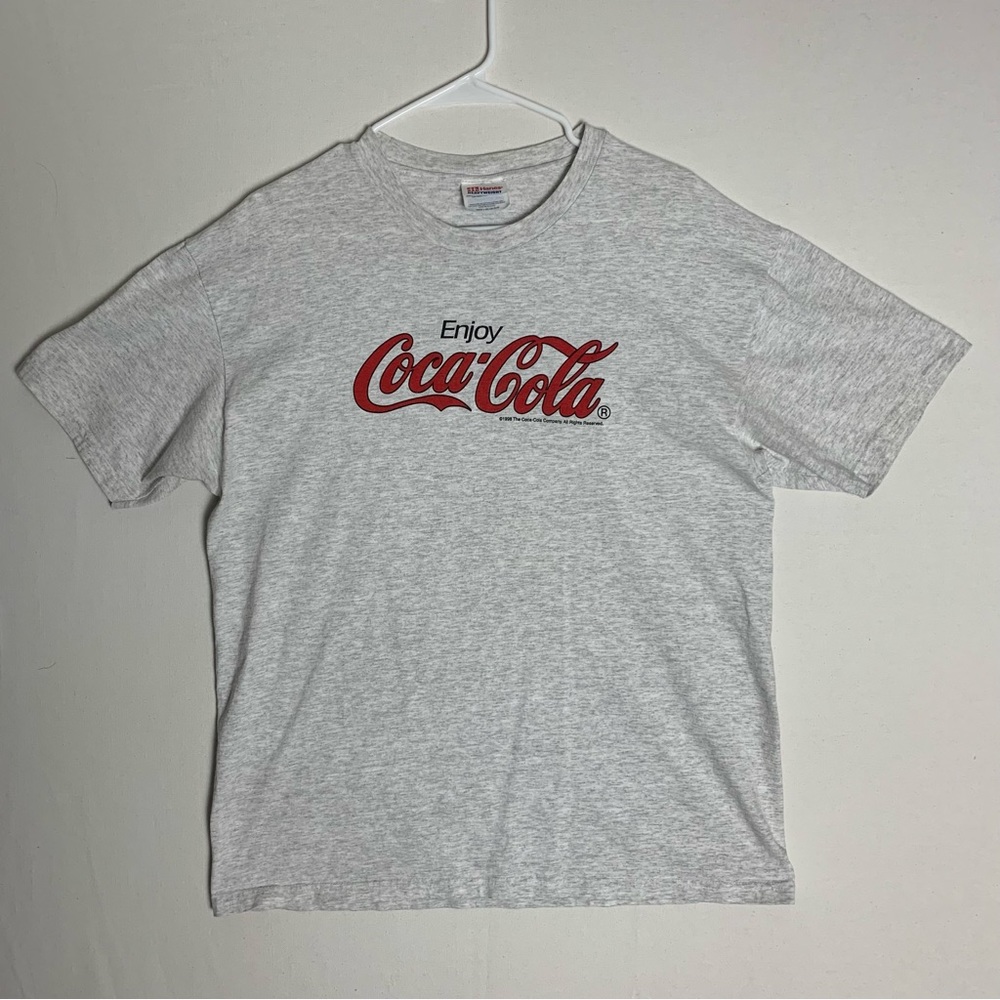 Vintage 1998 Coca Cola Hanes Heavyweight Gray Coke Te… - Gem